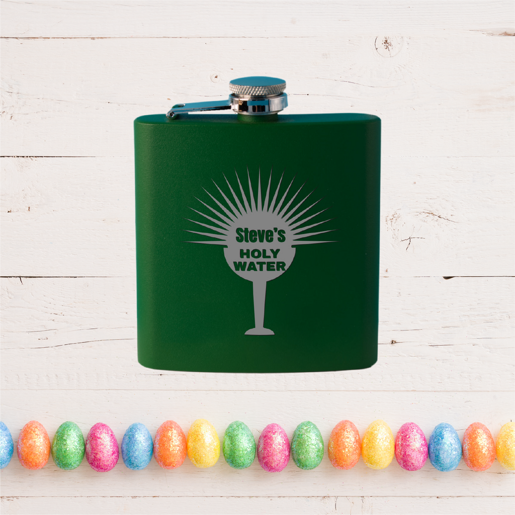 Holy Water Green Stainless Steel 6oz Flask – Things Engraved