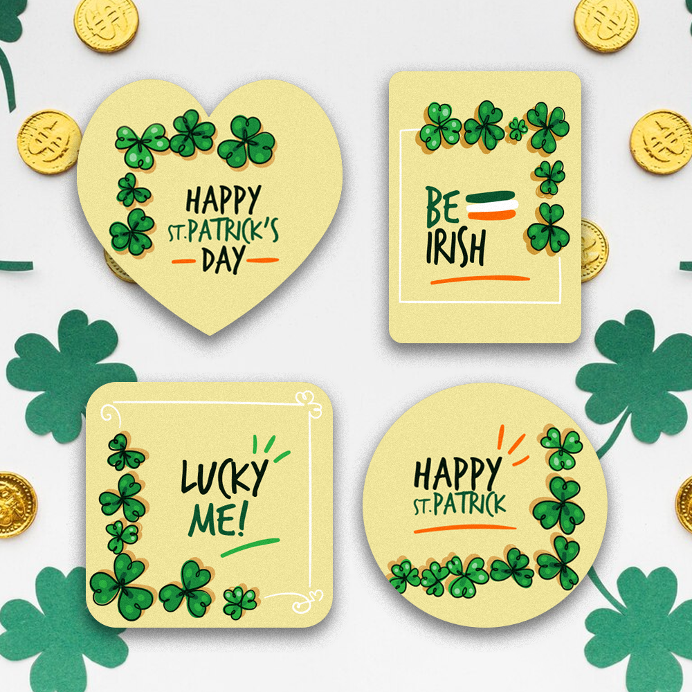 Set of 4 Fridge Magnets with Irish St Pattys Day Quotes – Things Engraved